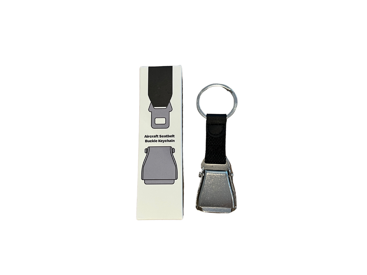 Black Airplane Seatbelt Buckle Keychain - Aircraft Model Store