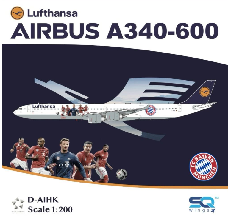 SQ Wings Lufthansa Airbus A340-600 D-AIHK 1/200 Aircraft Scale Model ...
